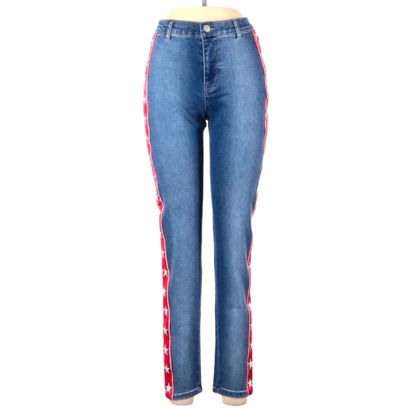 Sheryl Crow | Jeans | Sheryl Crow High Rise Skinny Jeans Red Stars Side ...